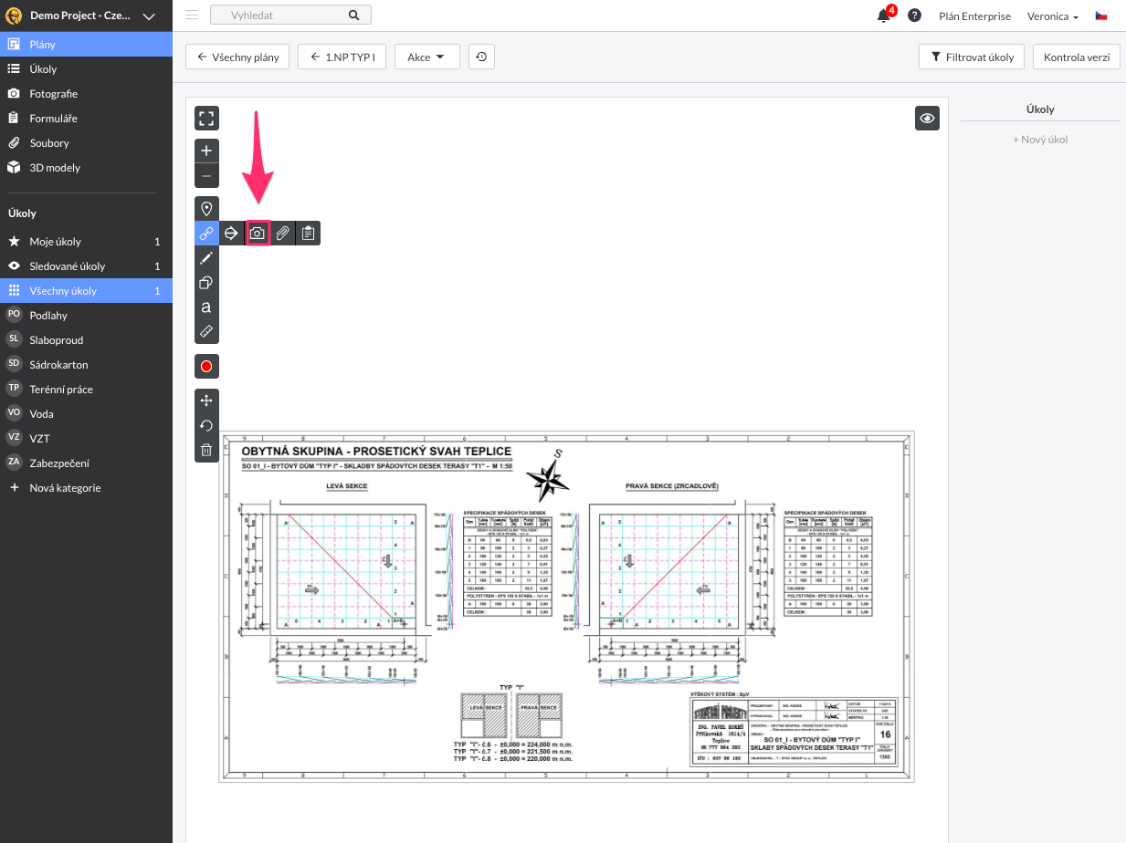 Zobrazení plánu a nástroje pro označení (web) – Centrum podpory