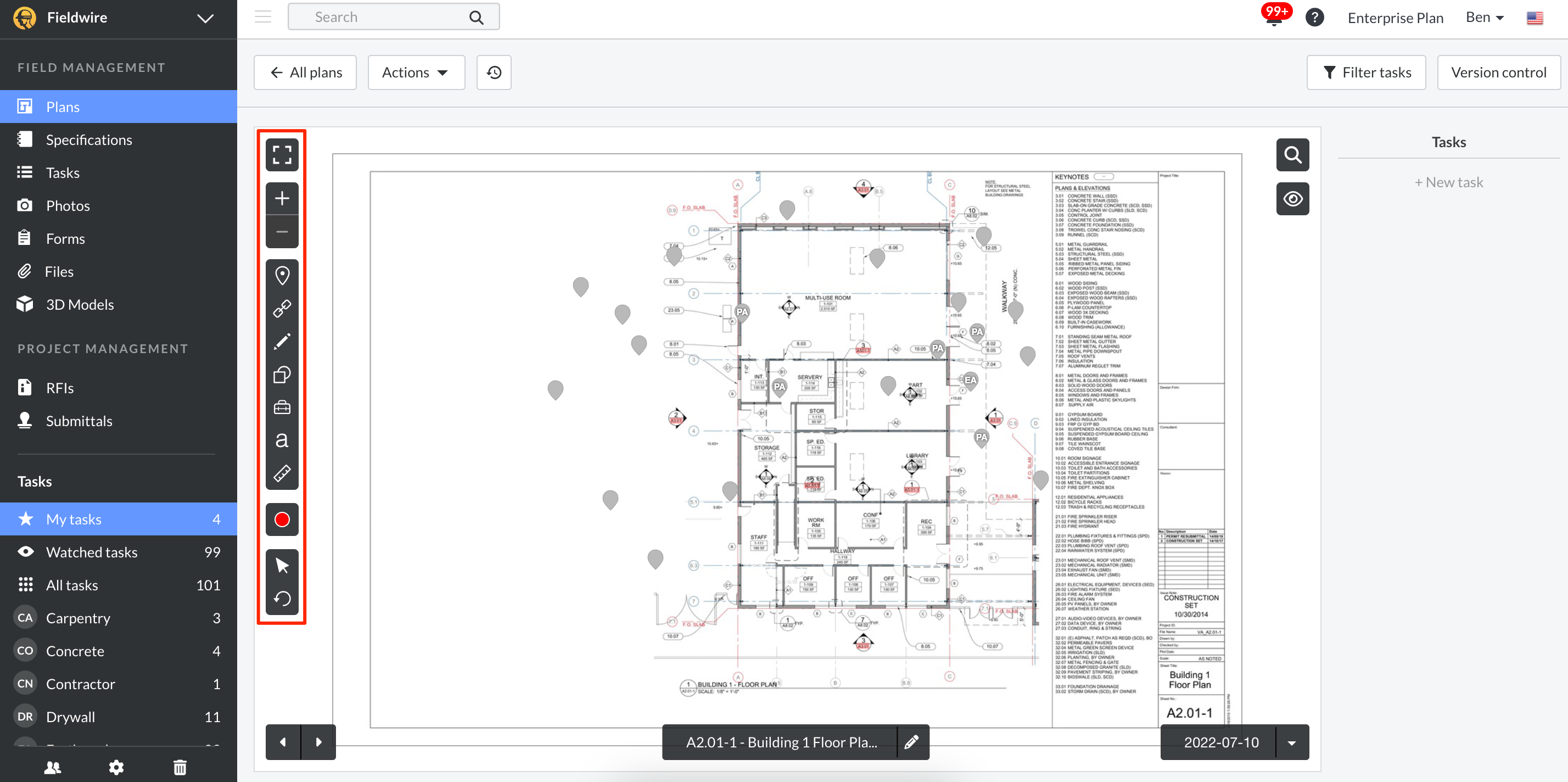 How to use the Single Plan View and Markup Tools (Web) – Knowledge Base