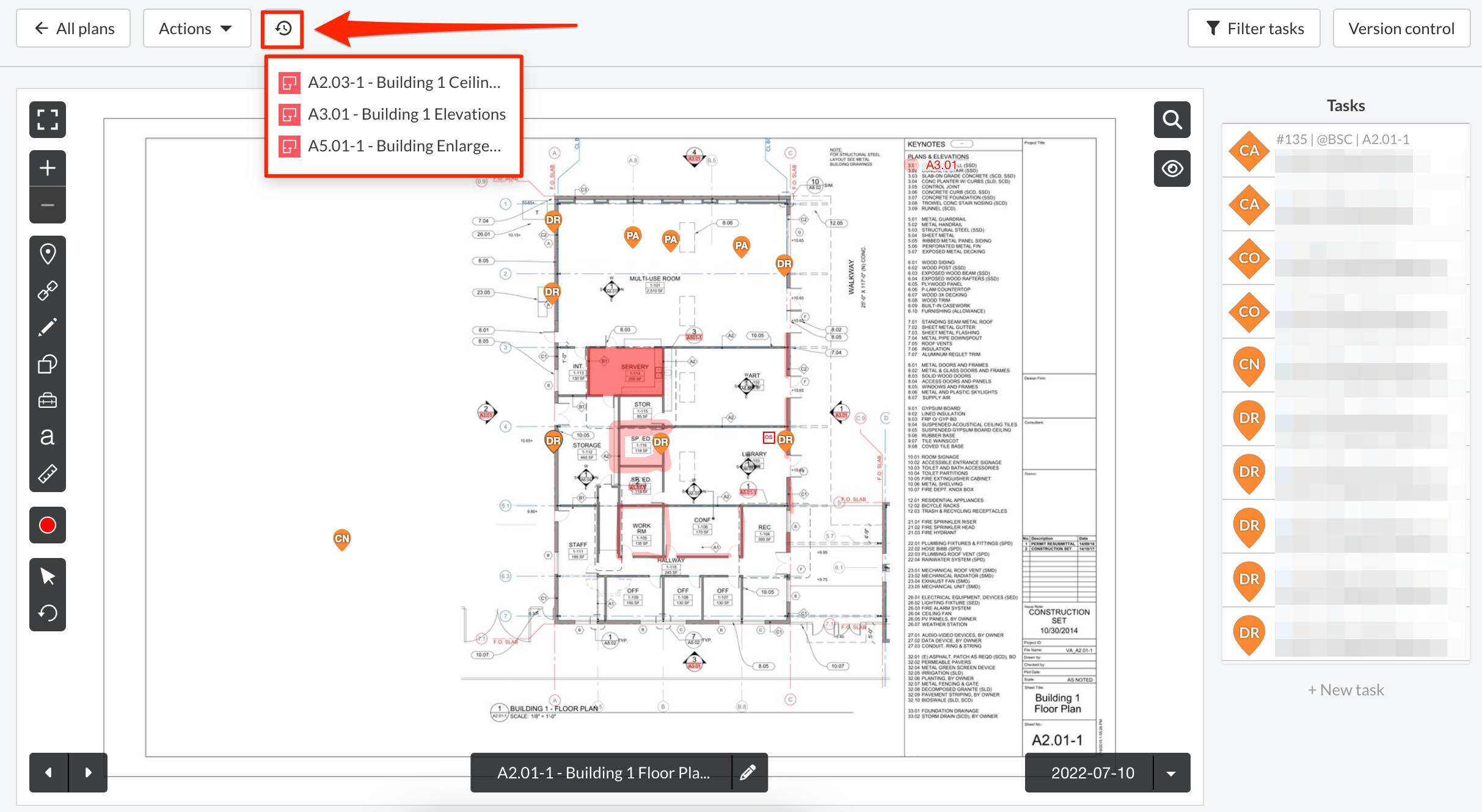 How to use the Single Plan View and Markup Tools (Web) – Knowledge Base