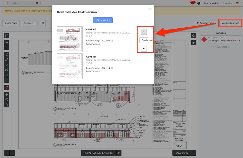 Was ist Versionskontrolle bei Plänen? – Hilfebereich